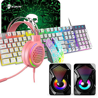 5 in 1 Combo Set Gaming Keyboard and Mouse, 12W HD Horn, Optical Mouse ...