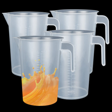 AKOLAFE 4 Pack 2 Liter Liquid Measuring Cups 70 Ounce Each Plastic ...