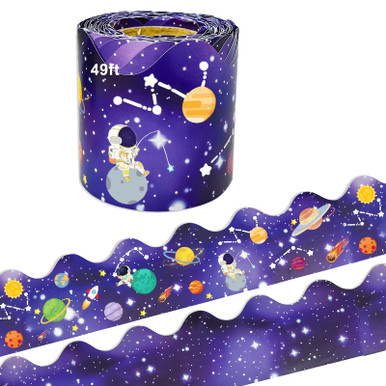 Outer Space Bulletin Board Borders Double-Sided Trim, Galaxy Bulletin ...