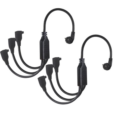 [2PACK] 1.5FT 1 to 3 Way Power Extension Cord Splitter - 18INCH 3 ...
