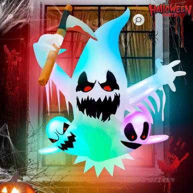 Mukum 4FT Halloween Decorations Inflatables Ghosts with Sickle Broke ...