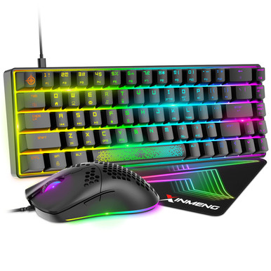 MAGIC-REFINER 60% Gaming Keyboard and Mouse Combo, Wired Mechanical ...