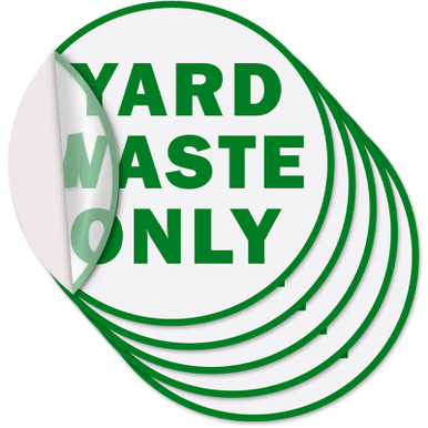 Yard Waste Only Sticker,5 Pack Yard Waste Signs,Self Adhesive Vinyl ...