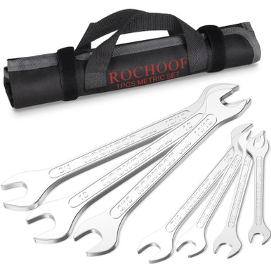 ROCHOOF Super-Thin Open End Wrench Set, 7-Piece SAE 1/4"-15/16" Slim ...