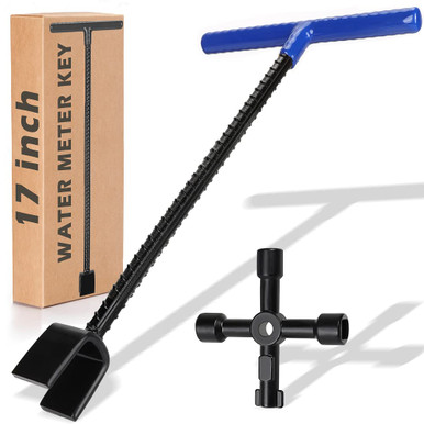 17 Inch Water Meter Key With 4-Way Multi-Functional Utilities Key ...