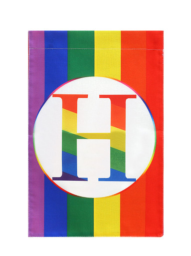 ZXvZYT Rainbow Pride Flag Rainbow Monogram Letter H Welcome Garden ...
