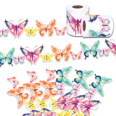 67.9Ft Butterfly Bulletin Board Borders Sticker Watercolour Butterfly ...