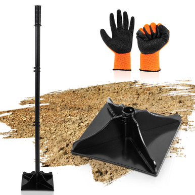 Garden Steel Tamper with 48 inch Steel Handle, 9"X9" Heavy Duty Ground ...