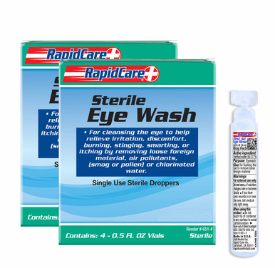 Rapid Care First Aid 651-4-2 Sterile Saline Isotonic Single Use Eye ...