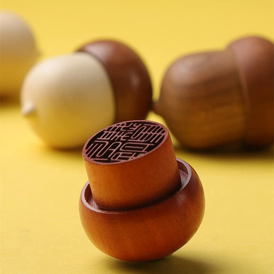 Custom Round Japanese Hanko Chop Cute Acorn Design Stamp Japanese ...