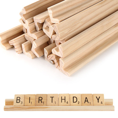 LOLYSIC 20 Pack Scrabble Tiles Holders, Scrabble Wooden Racks for ...