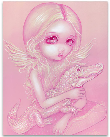 Strangeling Albino Alligator Angel - Pink Cottagecore Fairycore Fairy ...