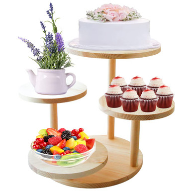 Tiered Wood Decor Tray, 5 Tiered Cake Stand Table Home Decor Trays ...