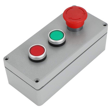 3 Button Red Green Sign Emergency Stop Push Button Switch IP66 Waterproof Aluminum Momentary ...