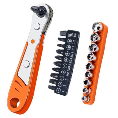 TorSor 3 Pack Hexagon Double Ratchet Spanner Wrench 1/4 inch 36 Teeth ...