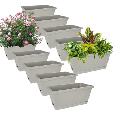 AKOLAFE 10 Pack Window Boxes Planters 17x7x6 Inch Plastic Rectangle ...