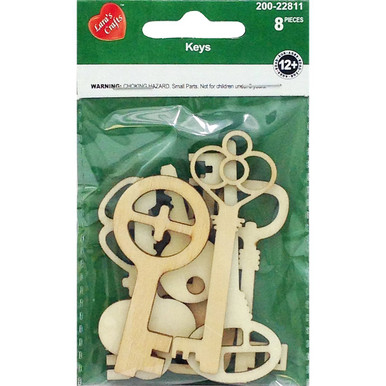 New Image Group The NI201-22811 Assorted Wood Keys Shapes (8 Pack ...
