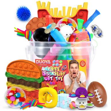 Fidget Toy Pack 40 PCS Sensory Set for Autistic Kids Adults Hamburger ...