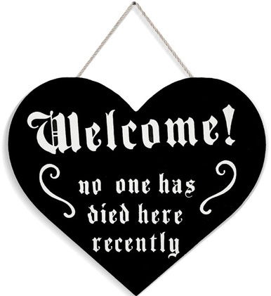 Halloween Front Door Sign Hanger Decorations - Goth Home Horror ...