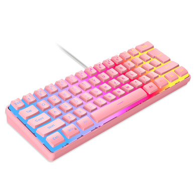 DGG 60% Wired Gaming Keyboard, Pudding Keycaps with Translucent Layer ...
