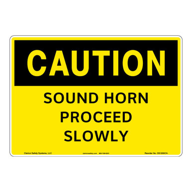 Caution/Sound Horn Sign (OS1200CH-)|Weather Tuff Plastic 10" X 14 ...