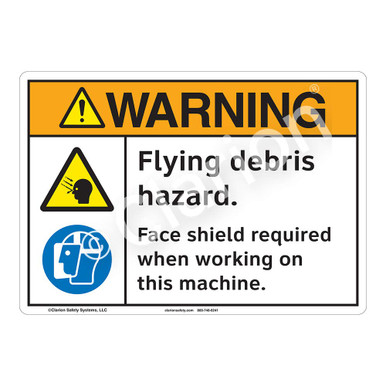 Warning Flying Debris Sign (F1202-)|Plastic 18" X 12" with Corner ...