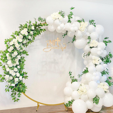 Gold Round Balloon Arch Stand 6.5ft Metal Backdrop Frame Circle Party ...