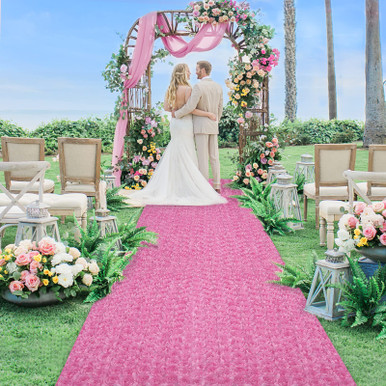 Pink Carpet Runners 2ft x 15ft Wedding Aisle Runners Satin Overlay for ...