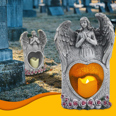 BAYN Solar Praying Angel Statues with Flameless Candle Light Garden ...