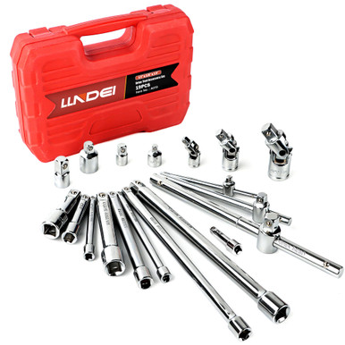 LLNDEI 19PCS Socket Extensions Set 1/2 3/8 1/4 inch Drive Ratchet ...