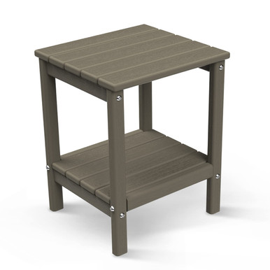 BRIOPAWS Adirondack Side Table Wood Grain, HDPE Weather Resistant ...