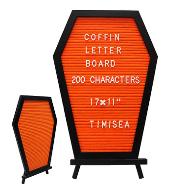 Timisea Coffin Letter Board, Halloween Gothic Decor, Spooky Changeable ...