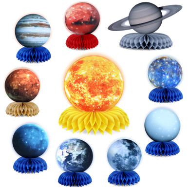 10 Pieces Space Solar System Theme Honeycomb Centerpieces Table Topper ...