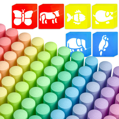 feela 168 Pack Sidewalk Chalk, Jumbo Sidewalk Chalk Bulk with 24 ...