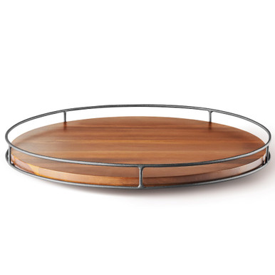 TIDITA 18 Acacia Lazy Susan Turntable for Table - Extra Large Wood Lazy ...