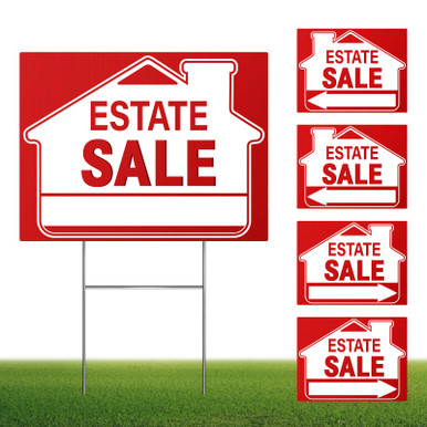 [5 Pack] Estate Sale Signs Set,18 x 14 Inch Estate Sale Yard Signs with ...