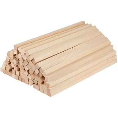ZEONHAK 80 Pack 1/2 x 1/2 x 12 Inches Natural Square Wooden Dowel Rods ...