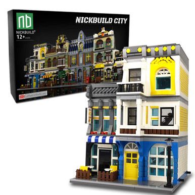 Nickbuild Street Summer Coffee Shop MOC Building Blocks Toy, Towns ...