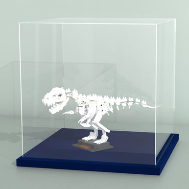 QIMOND Display Case with Navy Blue Display Stand for Collectibles, 8 ...