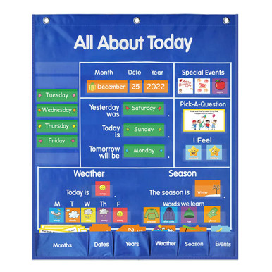 All About Today Learning Center Pocket Chart Classroom Daily Activities ...