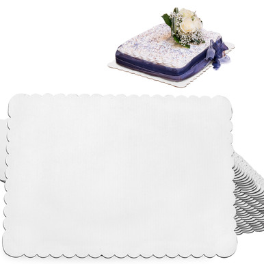 [20 Pack] 14x10 Rectangular Cake Stand White Cardboard Cake Boards ...