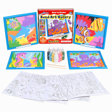 READY 2 LEARN Sand Art Gallery - Color by Number - Sea Life - Sand Art ...