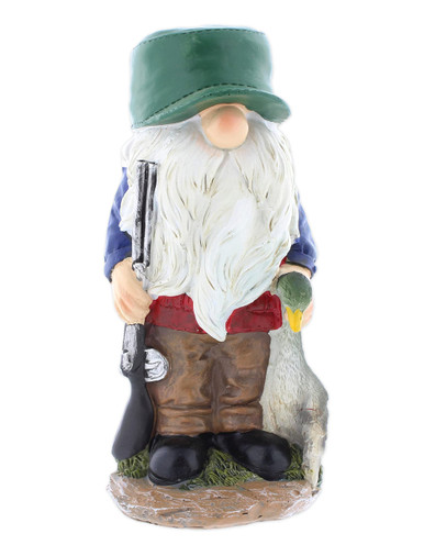 The Bridge Collection Duck Hunting Garden Gnome Statue - Rustic Resin ...