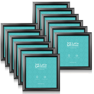 LaVie Home 5x5 Picture Frames (12 Pack, Black) Simple Designed Photo ...