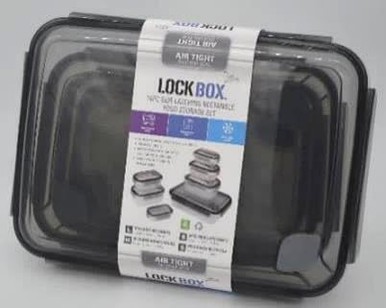 LOCK BOX 14pc Airtight Nested Food Storage Containers with Side Latches ...