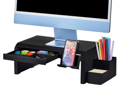 Bostitch Konnect Adjustable Monitor Riser with Drawer, Cell Phone Stand ...