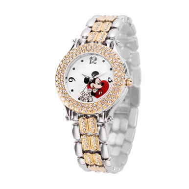 Disney Adult Round CZ Stone Analog Quartz Floating Stones Bracelet ...