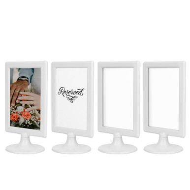 ALBEN Double Sided Standing Picture Frames - (White, 4 count) 4x6 Inch ...