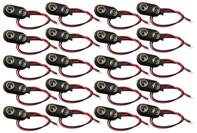 EX ELECTRONIX EXPRESS 20 Pack 9V Battery Snaps with Red and Black Leads ...