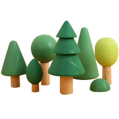 Curious Melodies Wooden Toys BlockWorlds Building Blocks - Round Trees ...